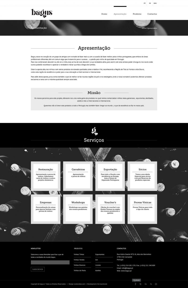Site Bagus - Exclusive Wines| Luis Bordalo - Designer de Comunicação